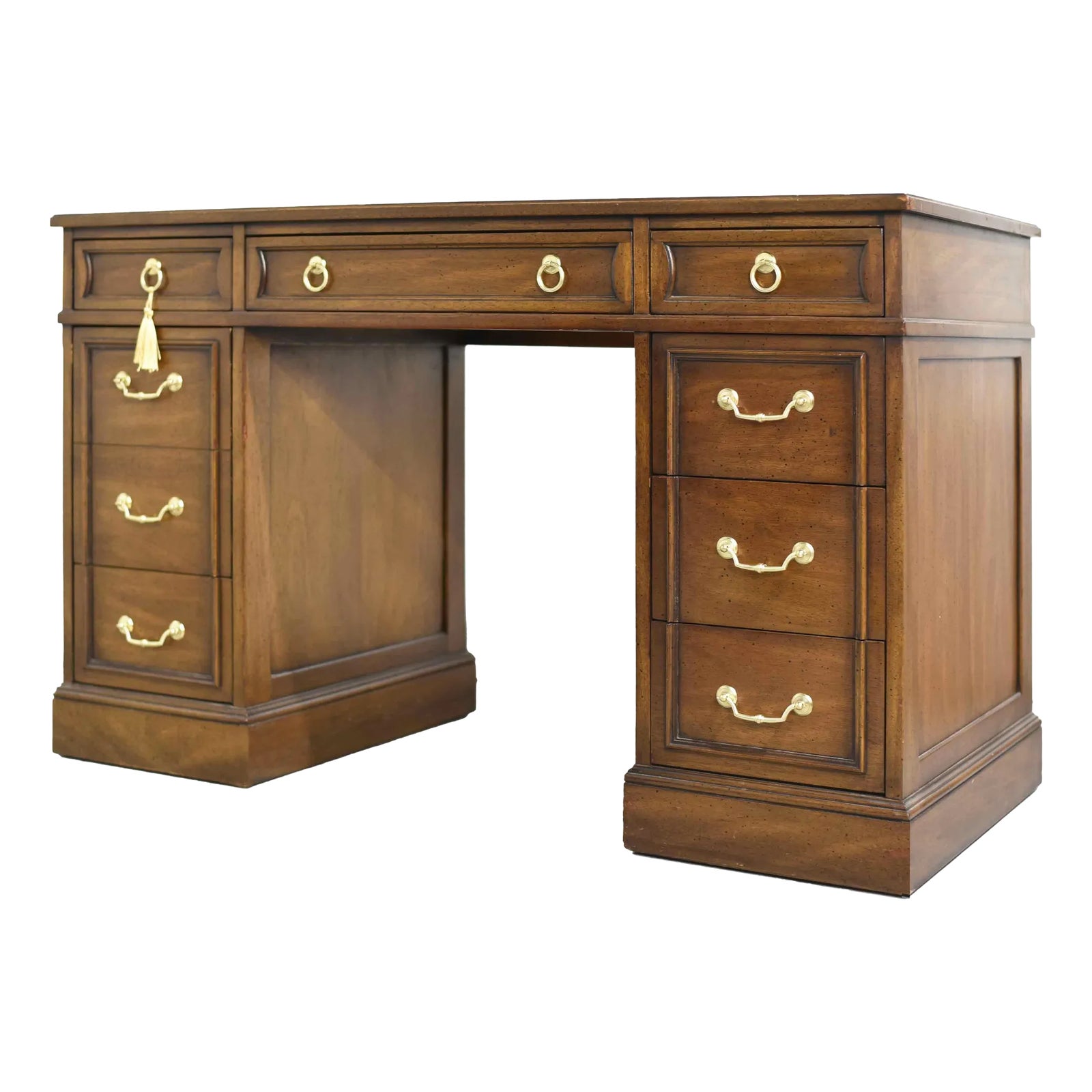 Mid Century Partner Desk by Sligh Furniture | Chairish