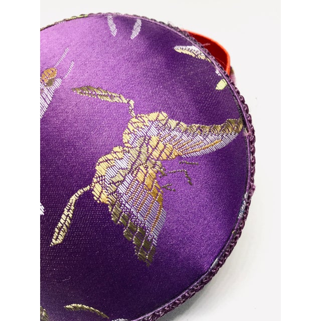 1980s Silk Covered Tasseled Trinket Jewelry Box | Chairish