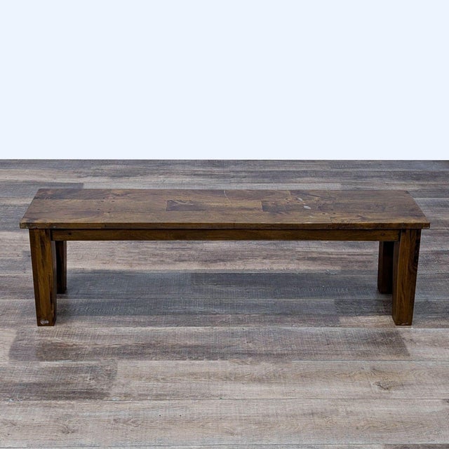 Crate & Barrel Basque Wood Dining Bench | Chairish