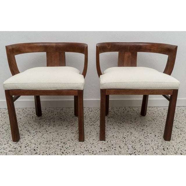 Art Deco Mid-Century Carl Bergsten Style Faux Shagreen and Teak Chairs ...