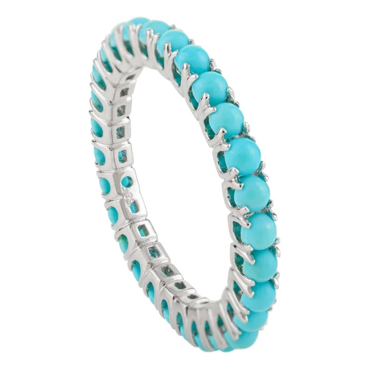 14k Gold Stacking Turquoise Band Ring Size 7 | Chairish