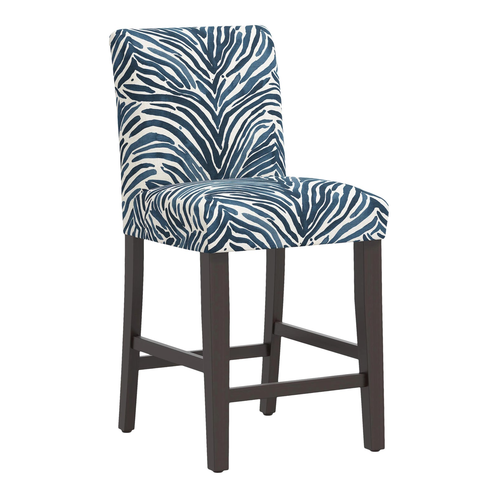 Counter Stool in Washed Zebra Blue | Chairish