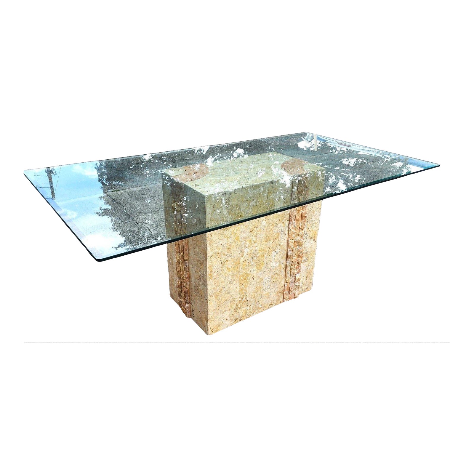 Maitland Smith Style Tessellated Stone Dining Table | Chairish