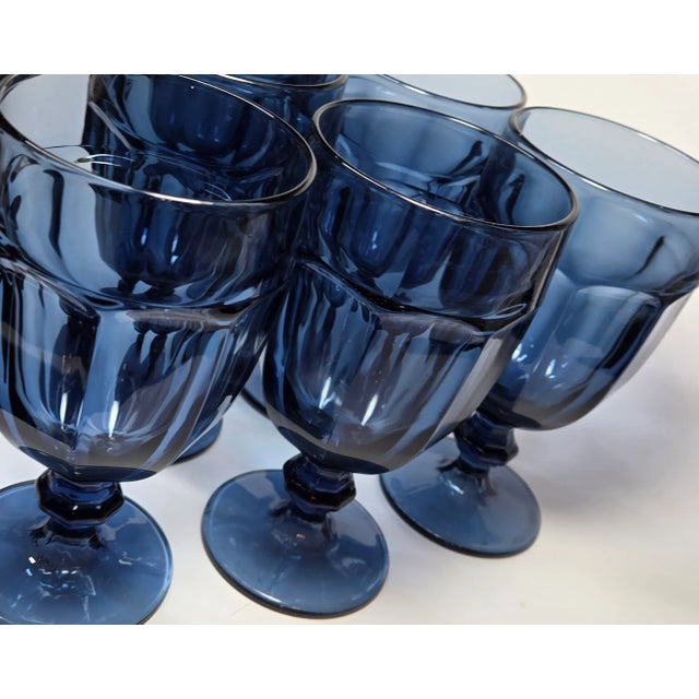 Deep Sapphire Blue Goblets- Set of Six | Chairish