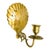 Vintage Shell Shaped Brass Wall Candle Sconce | Chairish