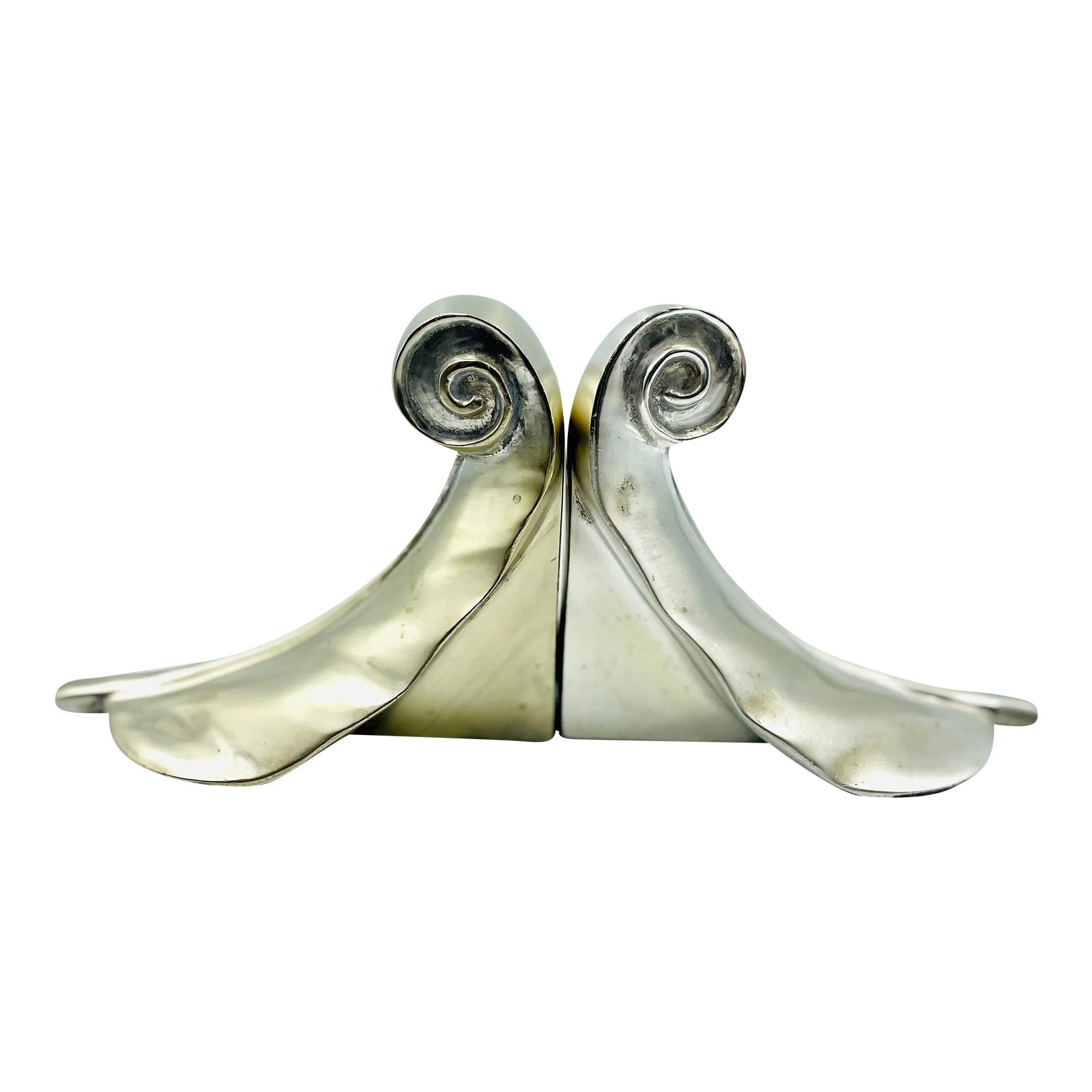 Vintage Classic Silver Plate Scrolled Motif Bookends- a Pair | Chairish