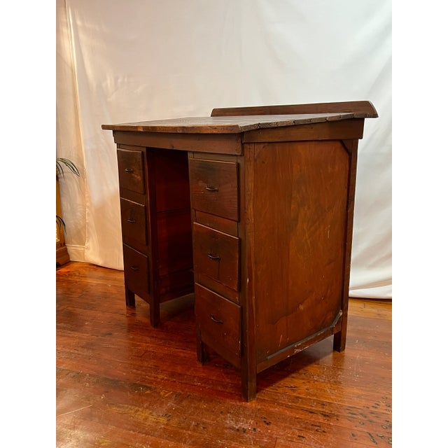 Antique Train Station Stand Up or Stool Height Railroad Desk | Chairish