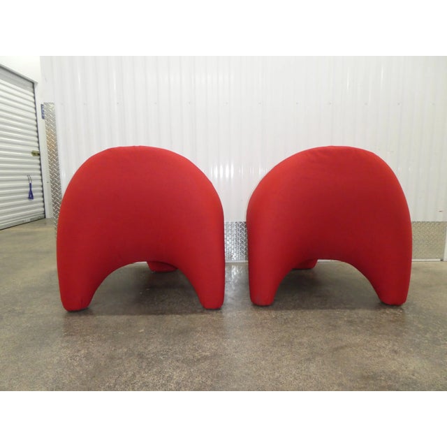 Vintage Fire Engine Red Italian Lounge Chairs - a Pair | Chairish