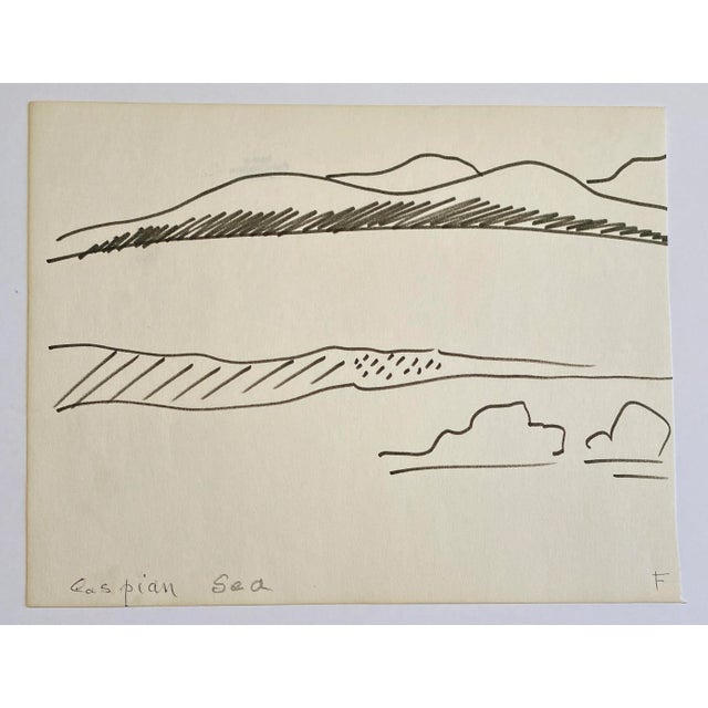 1960s Frank Wallace Caspian Sea Modern Drawing | Chairish