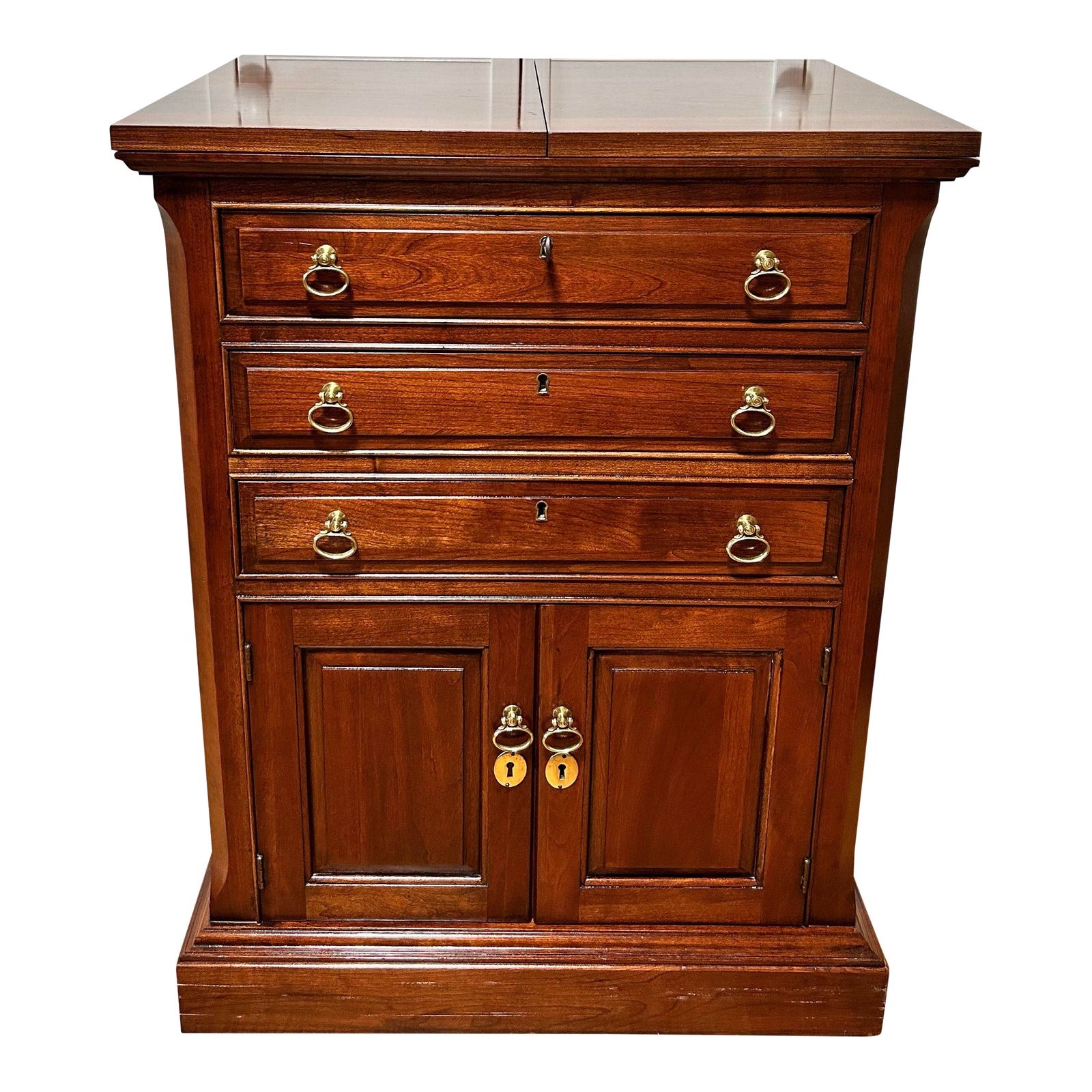 1970s Pennsylvania House Georgian Cherry Petite Flip Top Buffet Server ...