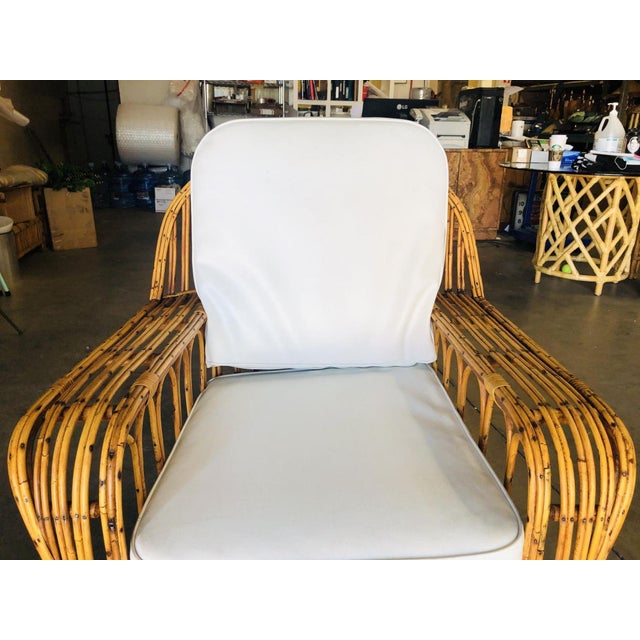 Restored Stick Reed Rattan Cathedral Arm Lounge Chair W/ Cobra Back ...