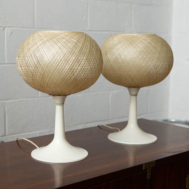 Vintage Mid-Century Spun Fiberglass Table Lamps - Set of 2 | Chairish