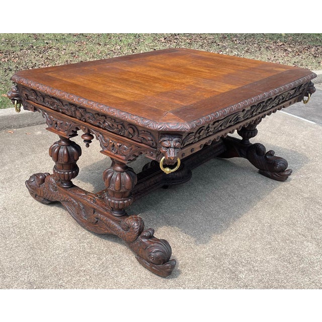 Antique Carved Dolphin Table | Chairish