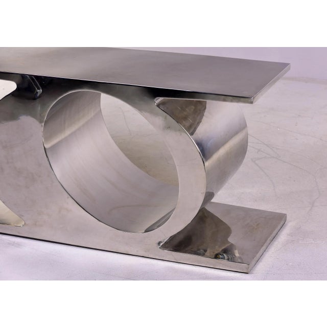 Vintage French Inox Steel Sculptural Console | Chairish