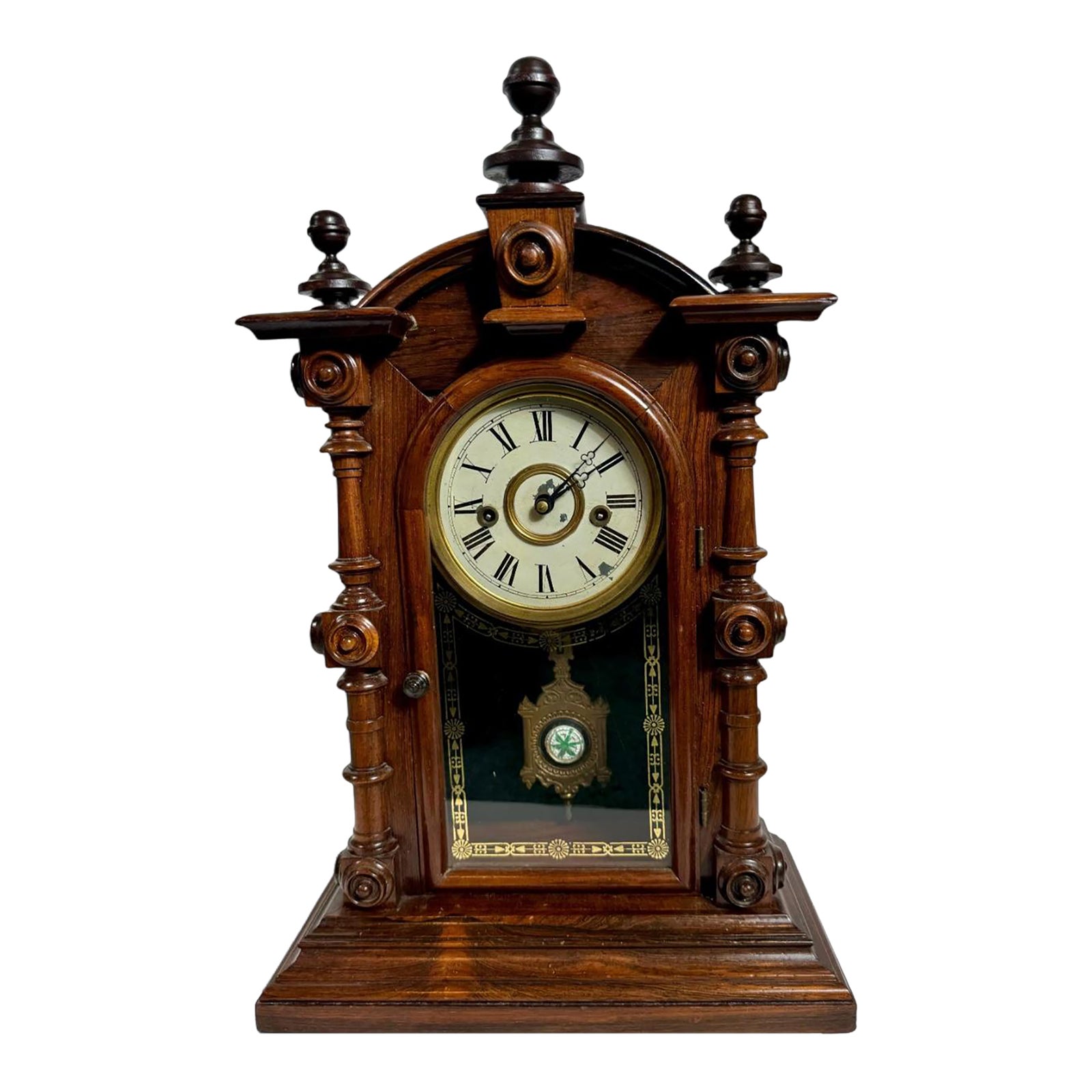 Antique American Welch Spring & Co 8 Day Patti Mantle Clock | Chairish