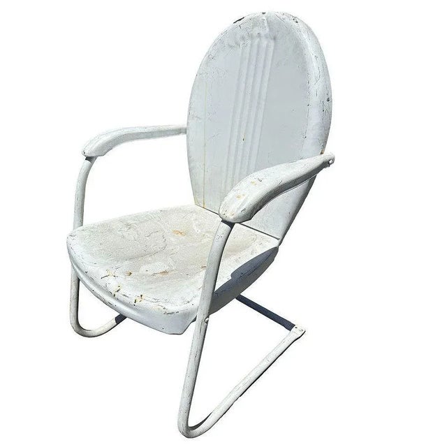 Mid-Century Steel Streamline Springer Patio Outdoor Lounge Chairs - A ...