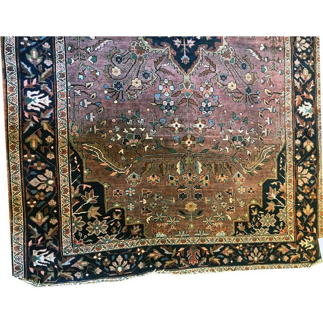 Antique Rare Purple Ground Persian Ferahan Sarouk Rug | Chairish