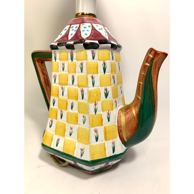 Vintage Mackenzie Childs Style Colorful Checkered Ceramic English ...