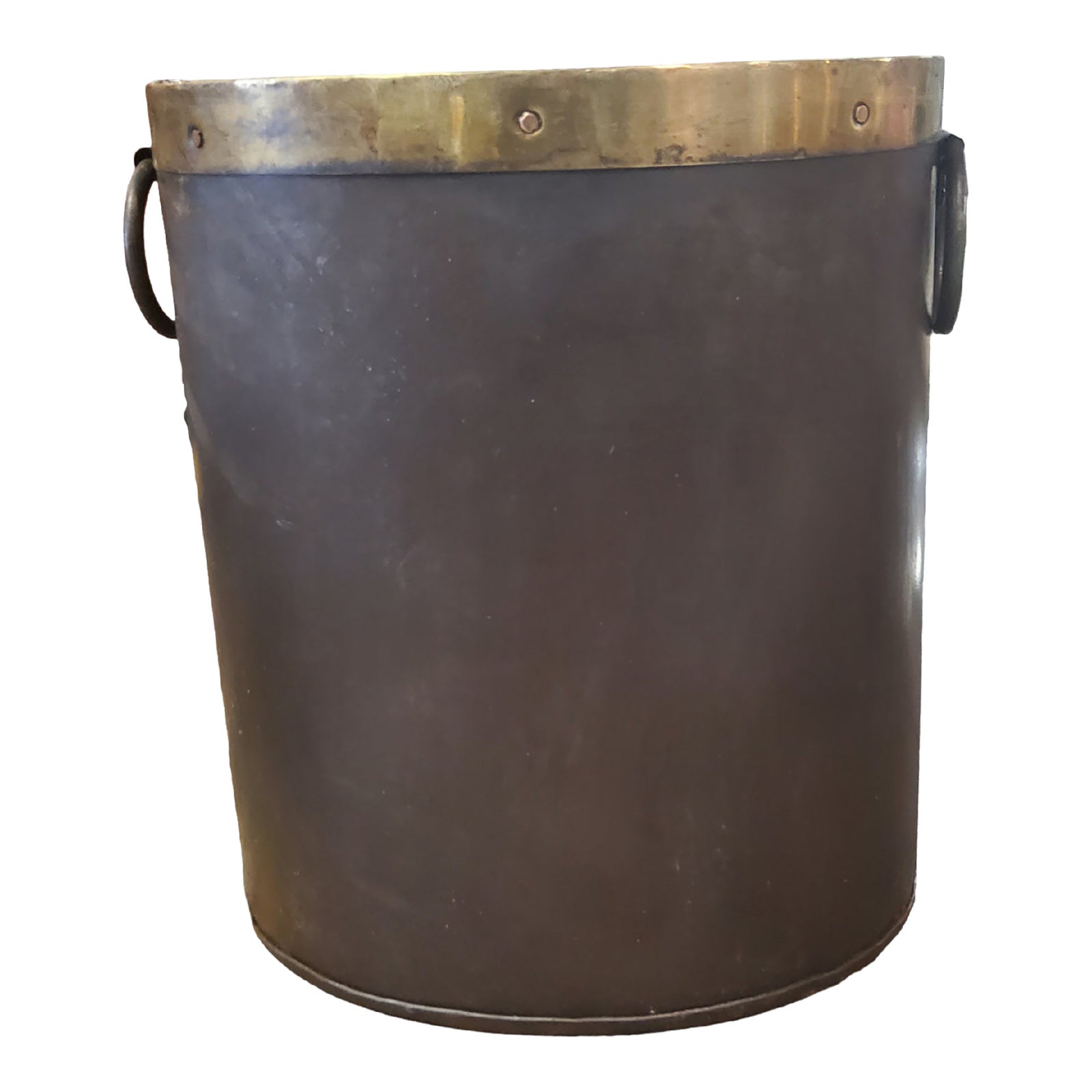 1960s Mid Century Hand Forged Brass Waste Can | Chairish