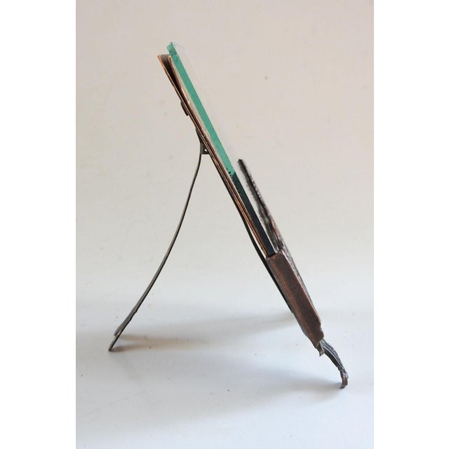 Small Antique Brass Picture Holder Tabletop Frame | Chairish