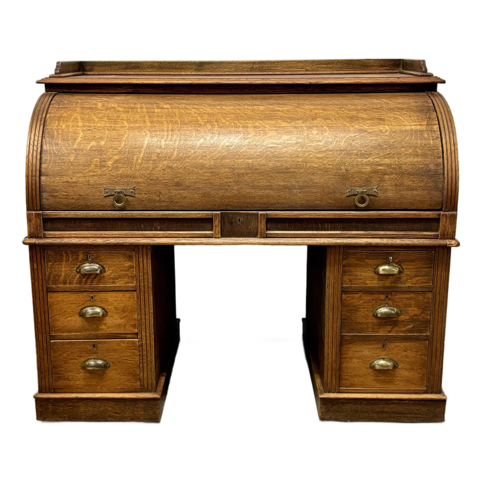 Antique English Barrel Top Desk | Chairish