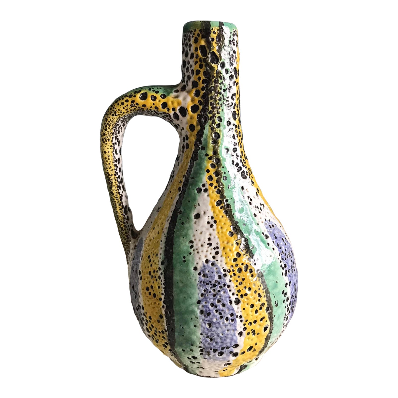 Clemens & Huhn, Dekor Goldhelm Bunt, Fat Lava Vase Model 311/15, Circa ...