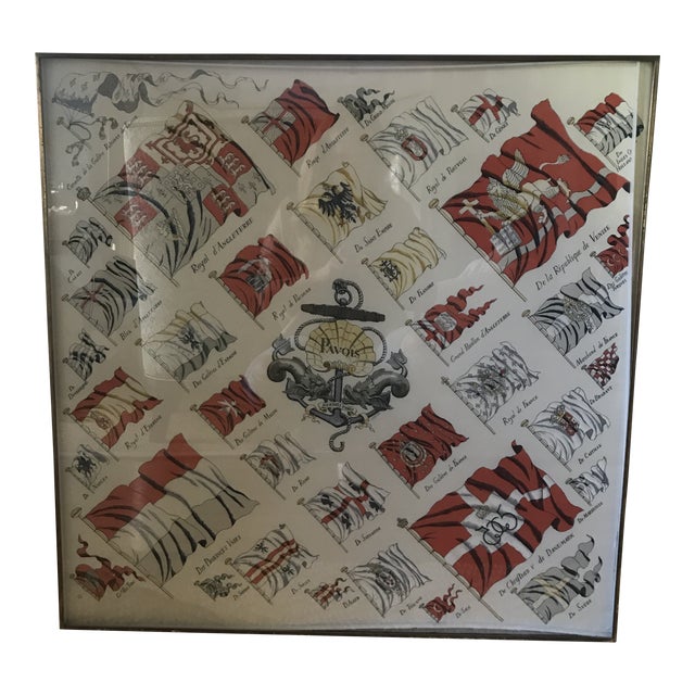 Vintage Framed Hermes Scarf Museum Quality Framing | Chairish