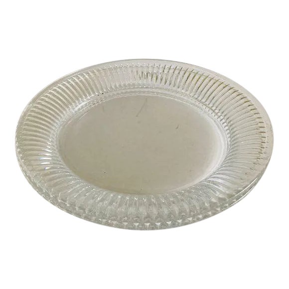 1990s Heavy Clear Glass Serving Plates - a Pair | Chairish