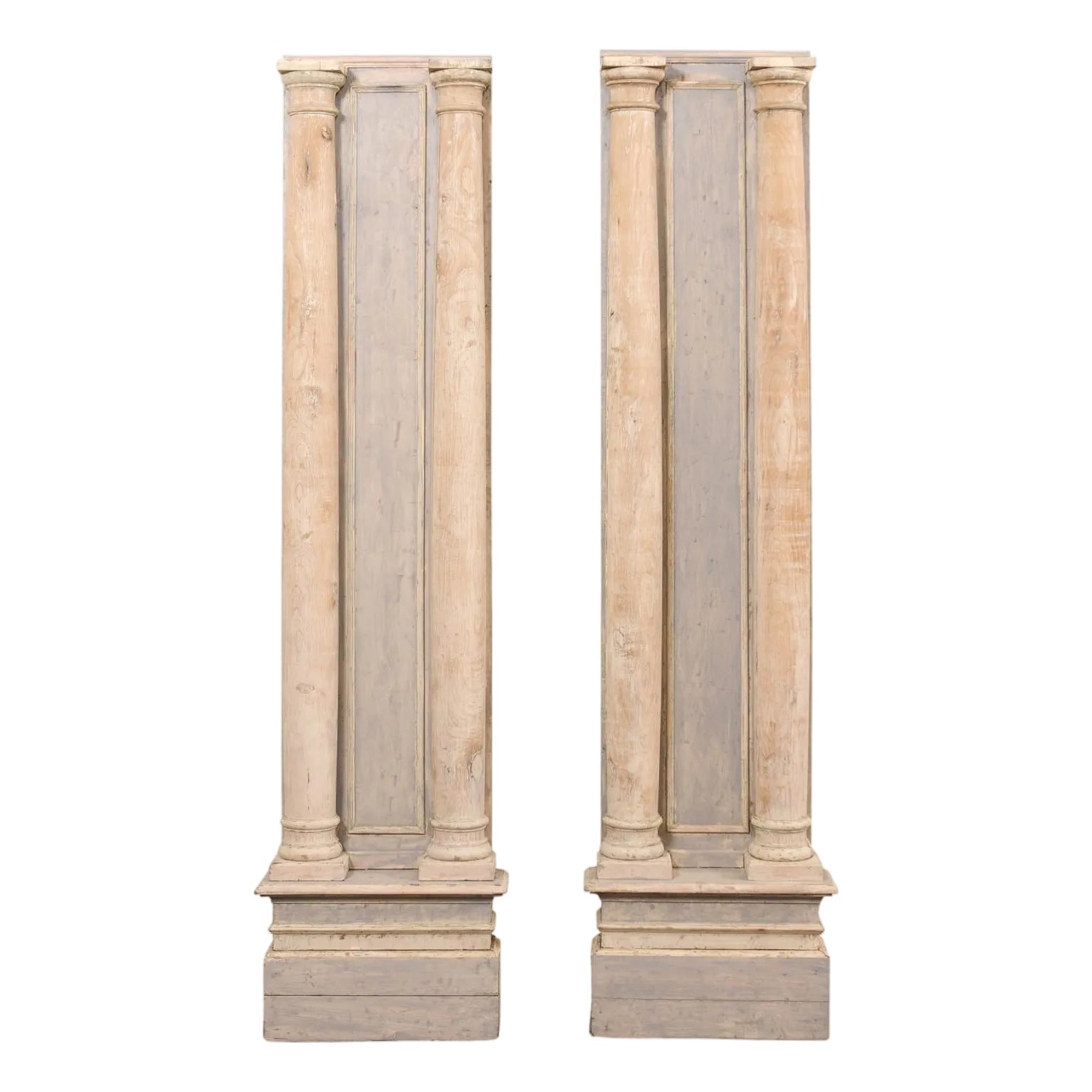 19th Century French Tall Carved Wood Columns – A Pair | Chairish