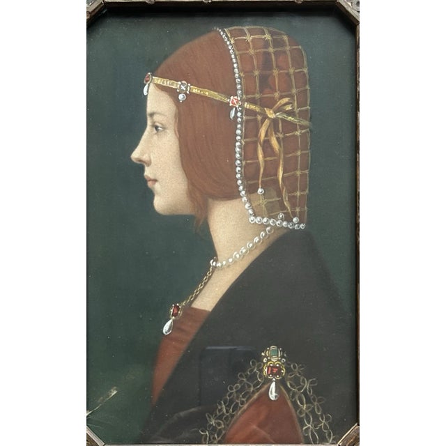 Early 20th Century Italian Realistic Pastel Portrait of Beatrice After ...