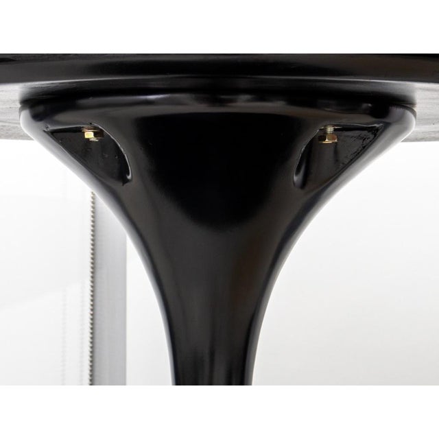 Knoll Style Circular Black Tulip Table | Chairish