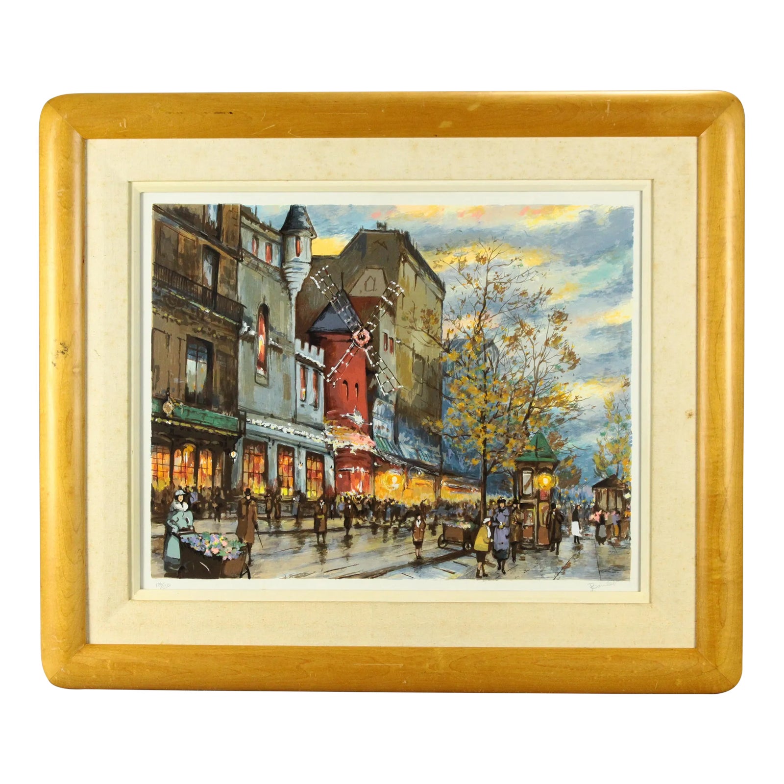 Mid 20th Century Antoine Boulet French Silkscreen "Autumn in Paris ...