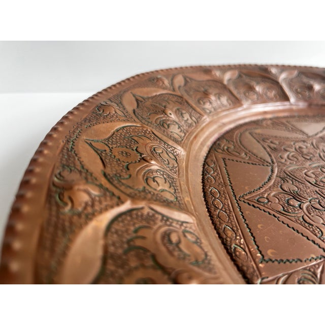 Early 20th Century Turkish Engraved Copper Tin Plate | Chairish