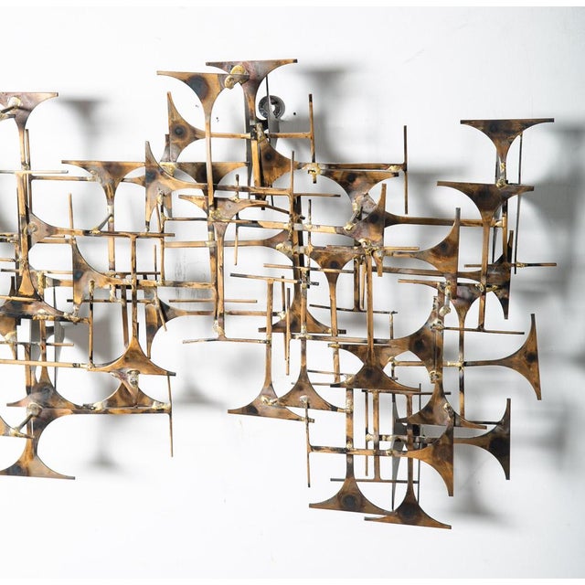 Mid Century Modern Gilded Metal Wall Sculpture Abstract Original Marc ...