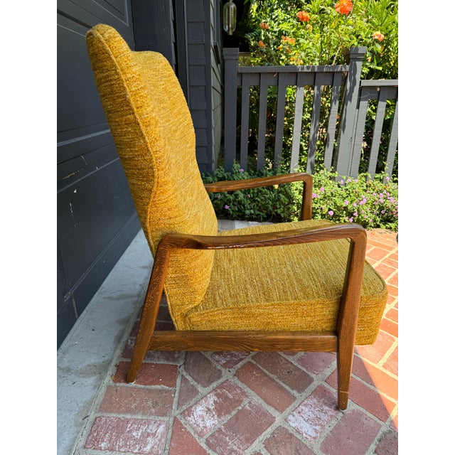 MCM Danish Lounge Chair in Original Mustard/Ochre Bouclé Fabric | Chairish