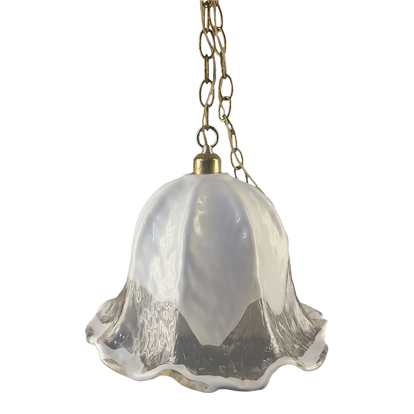 1970s Venetian Mazzega Art Glass Tulip Shaped Pendant Light Fixture ...