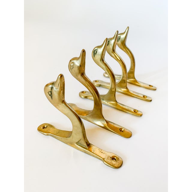 1970s Vintage Brass Swan or Duck Wall Hooks | Chairish
