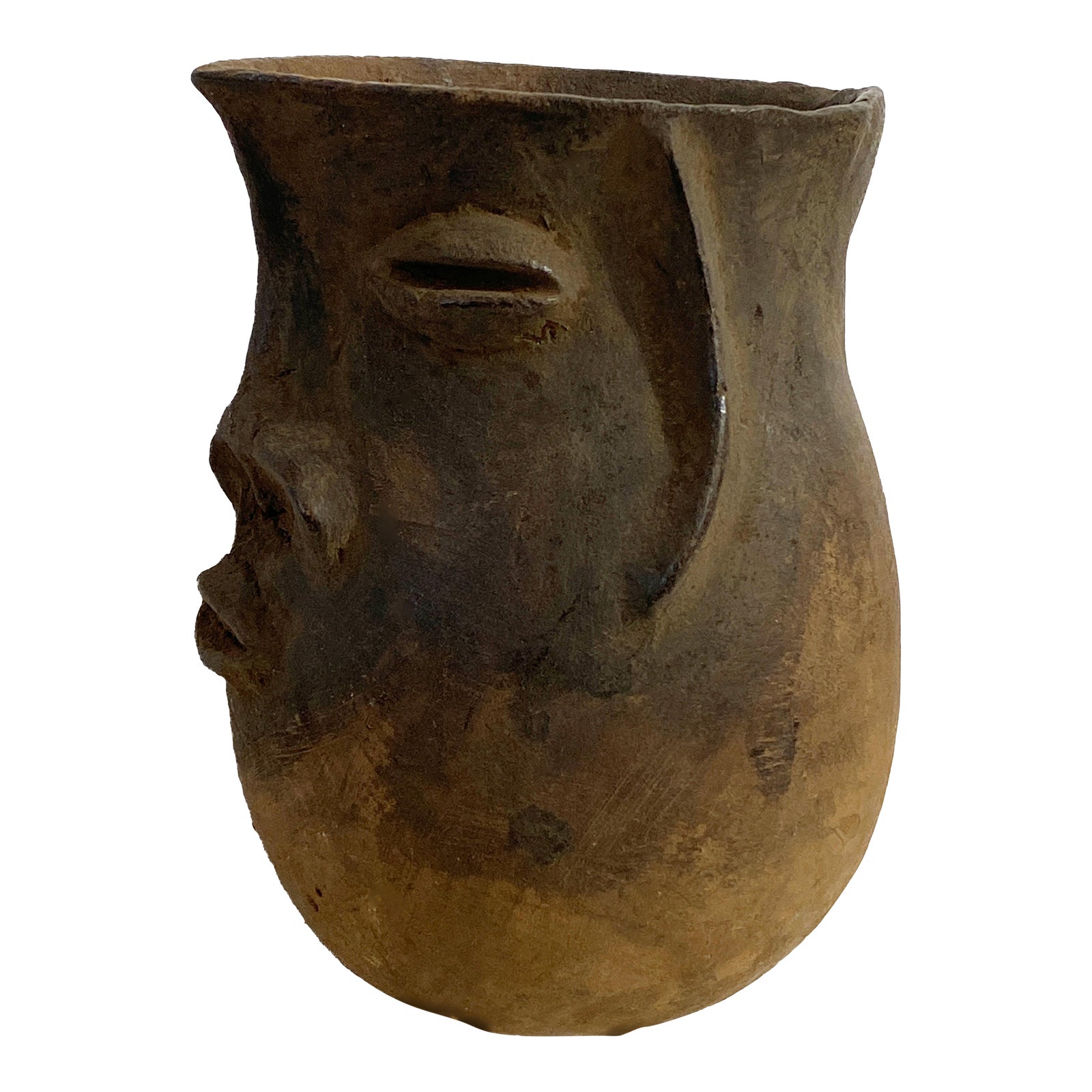 Tribal Kuba Wooden Cup Figural Head | Chairish