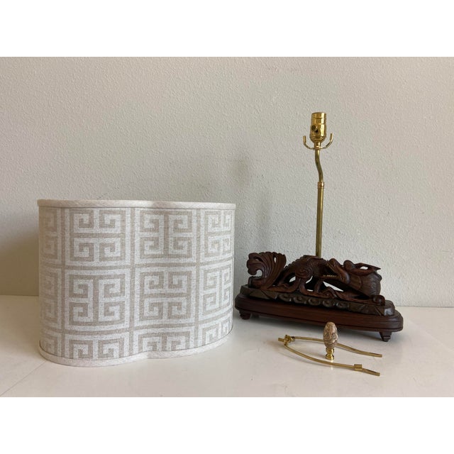 Chinese Dragon Lamp & Shade | Chairish