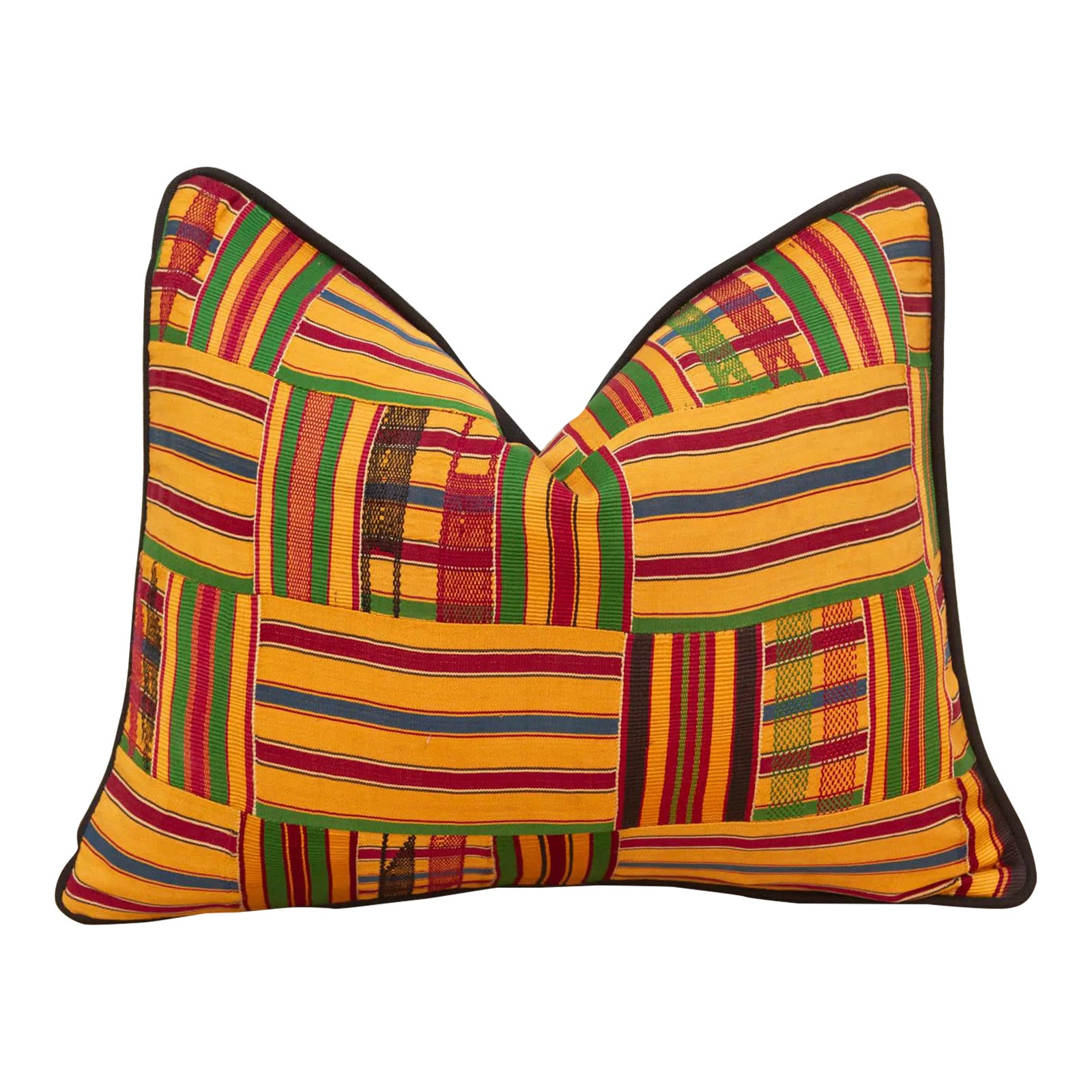 Fufu Vintage African Kente Pillow Cover | Chairish