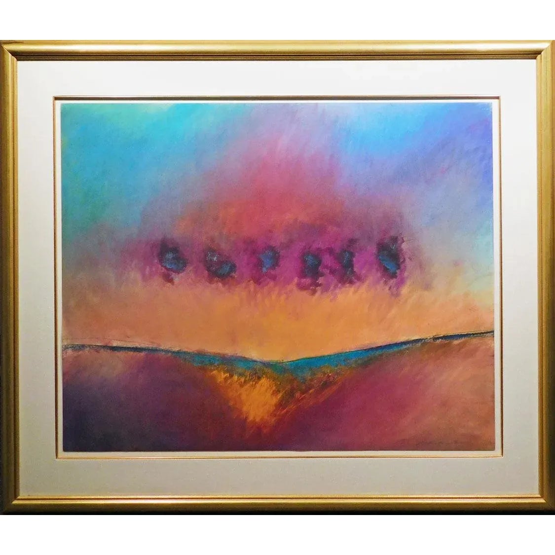 1980s Mark Dickson Untitled Mixed Media,Pastel and Watercolor Abstract ...