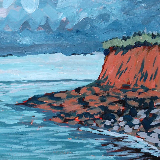 "Vertical Dune" Seascape Landscape Acrylic Painting by Sophie Edell | Chairish