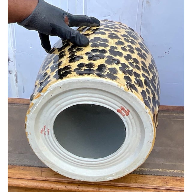 Hollywood Regency Style Ceramic Leopard Garden Stool. / Side Table ...