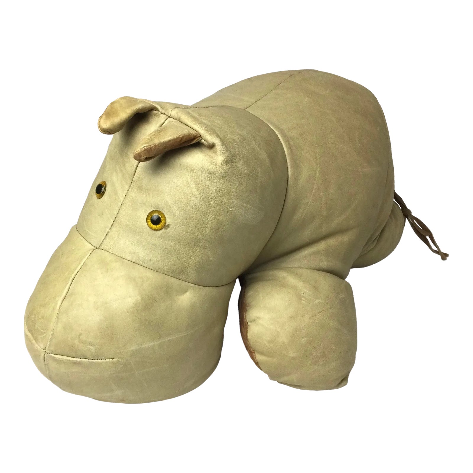 1970s Leather Hippo Footstool | Chairish