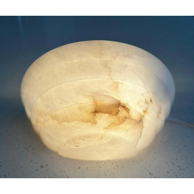 Pair Half Moon Alabaster Deco Style Wall Light Sconces | Chairish