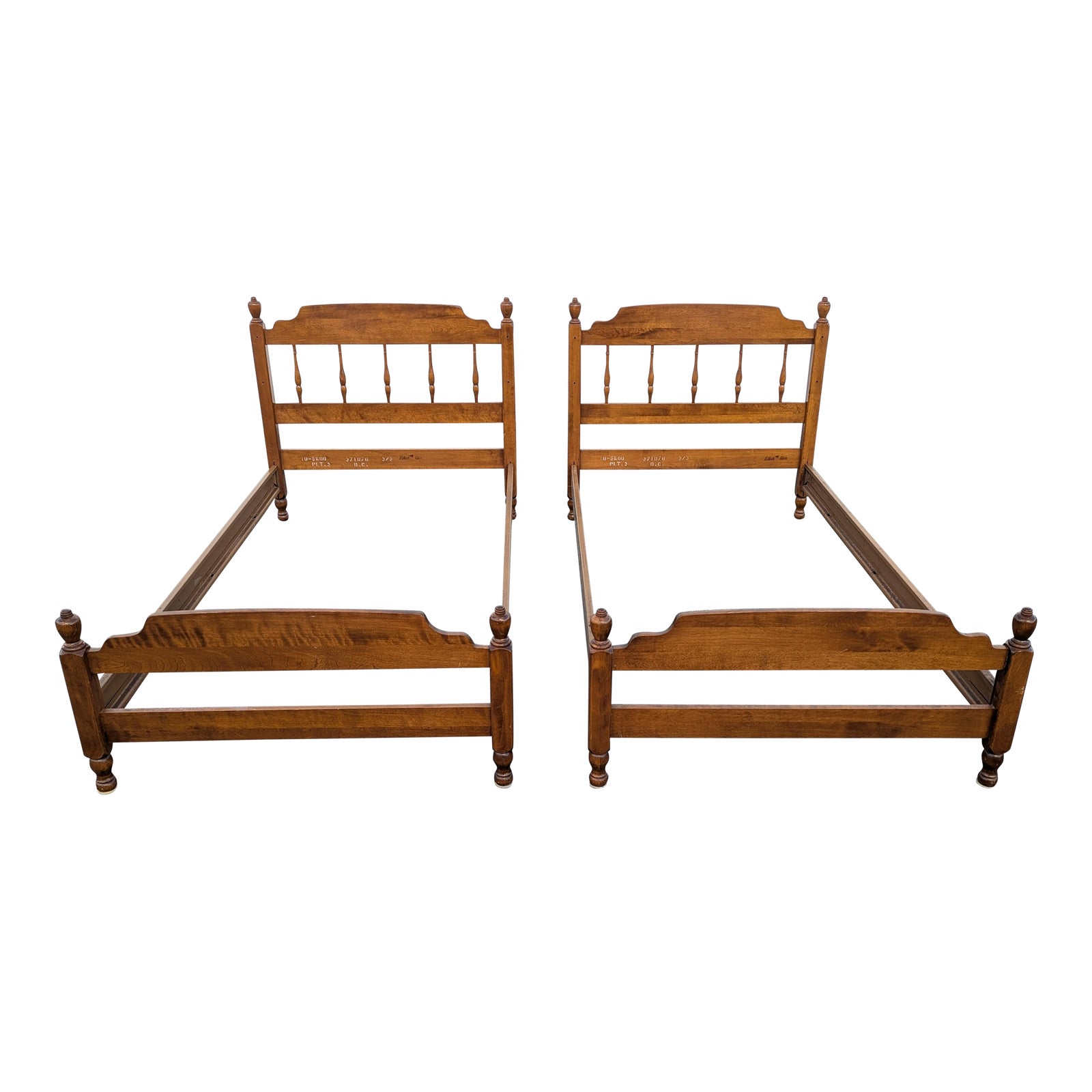 Ethan Allen Solid Maple 1960s Twin Bed Pair. Original Baumritter/Ethan ...