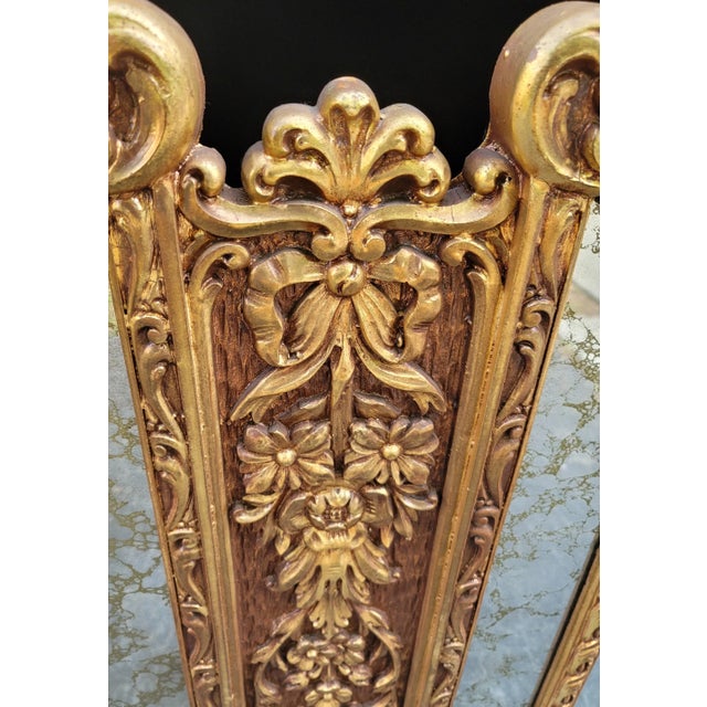 Vintage Double Arch Shell Gilt Mirror | Chairish