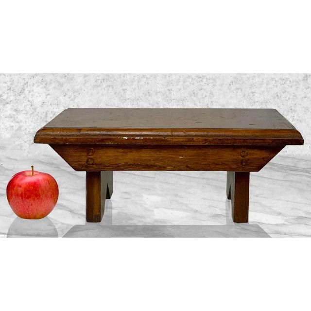 Vintage Farmhouse Country Rustic Pine Footstool Ottoman | Chairish