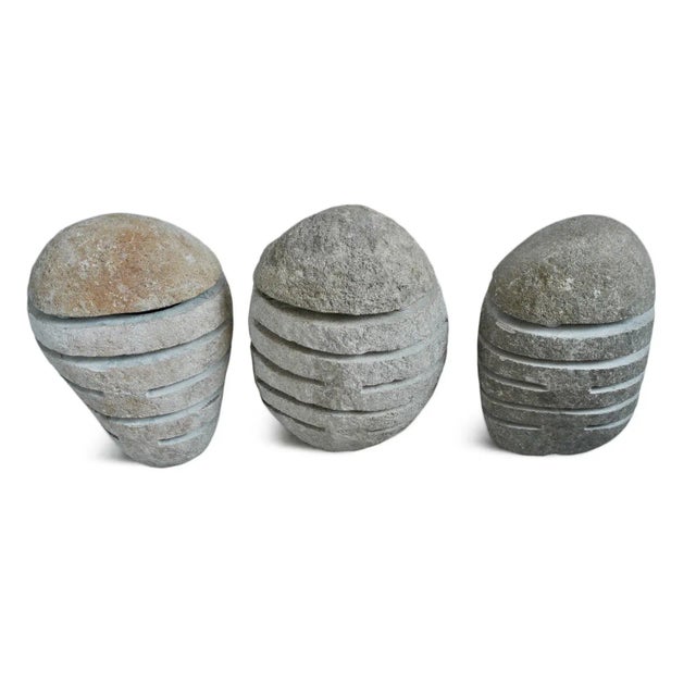 River Rock Garden Lantern Medium | Chairish