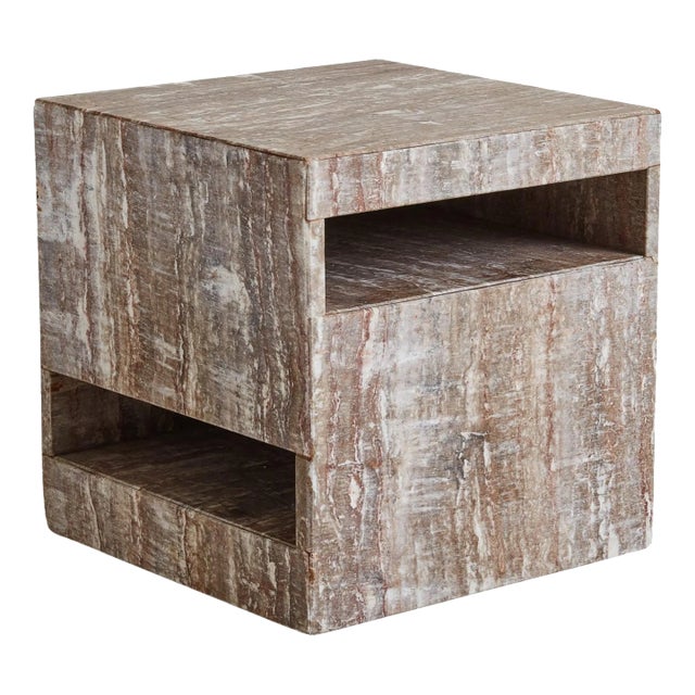 Modern Grey Marble Side Table with Wheels, 1970s | Chairish